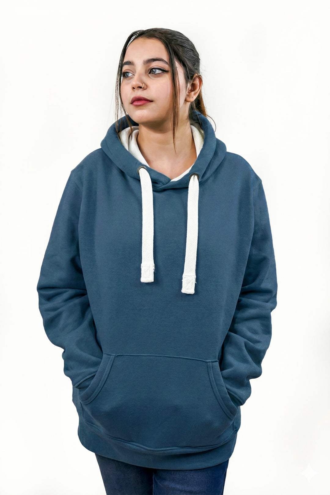 Ultra Premium Comfort Hoodie - deep Sea Blue with White Rope – Zing ...